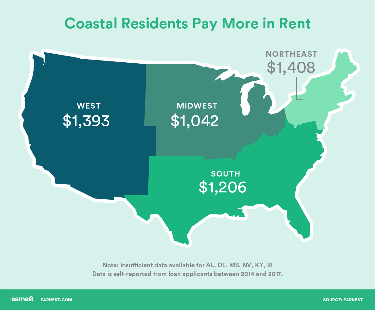 Where People Spend the Most (and Least) on Rent in America - Priceonomics